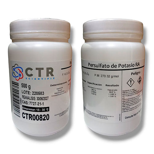 51849. PERSULFATO DE POTASIO RA PLASTICO 500GR CTR – CTR Scientific