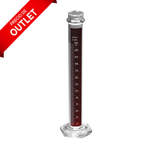 1355. PROBETA CILINDRICA GRADUADA DE VIDRIO 25ML LINEA ROJA ESCALA SIM ...