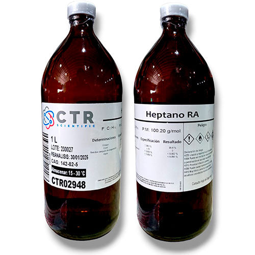 50937. HEPTANO RA VIDRIO AMBAR 1LT C/ 2 PIEZAS - CTR – CTR Scientific