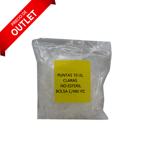 27626. PUNTAS 10UL CLARAS BOLSA C/480 PIEZAS CTR – CTR Scientific