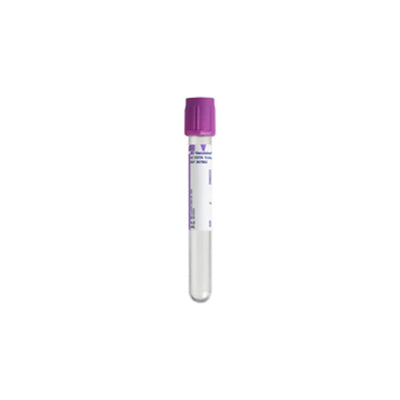 22975. TUBO VACUTAINER PLASTICO TAPON LILA (EDTA-K2) 6ML 13X100 CAJA C ...