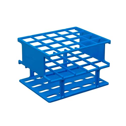13828 Gradilla P 20 Tubos De 20mm Plastico Acetalico Azul Resmer Aut