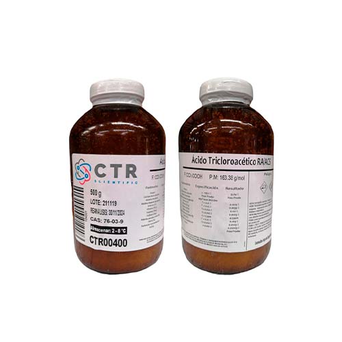 21784. ACIDO TRICLOROACETICO RA ACS VIDRIO AMBAR 500GR - CTR – CTR Scientific
